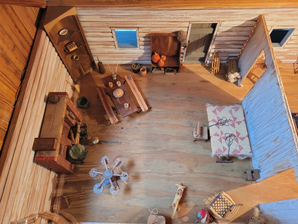 Vintage One of a Kind Log Cabin Dollhouse Fully Furnished | eBay