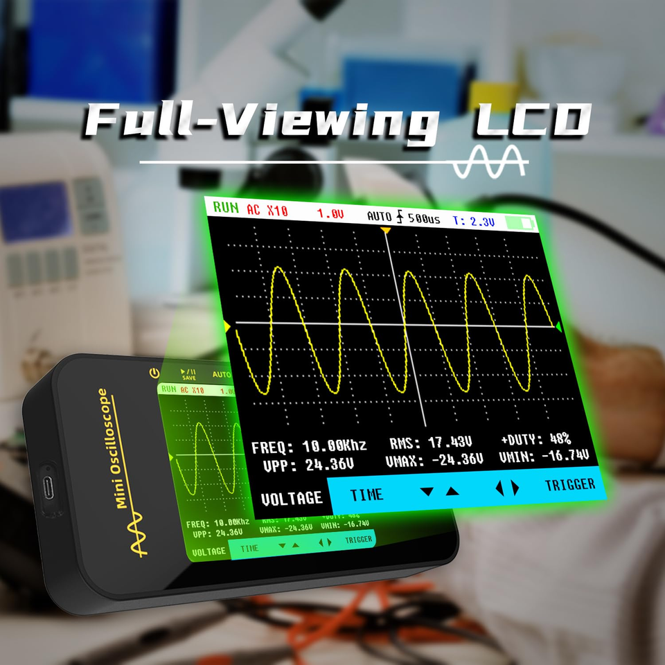 BSIDE OT3 Handheld Digital Oscilloscope Pocket Mini 10Mhz Bandwidth ...