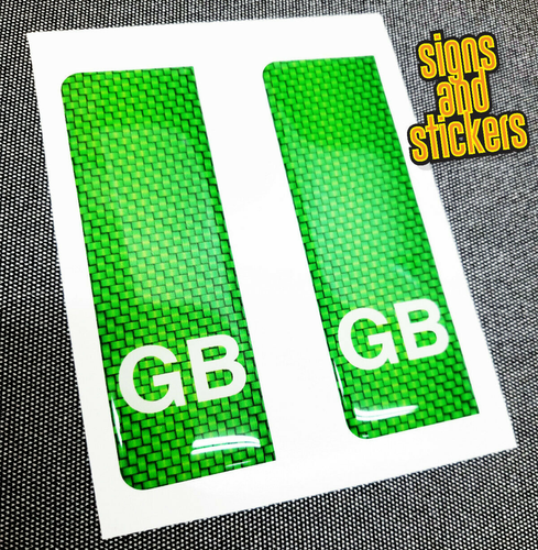 2x Electric Vehicle EV Green Gel Resin Number Plate Decals Badges ...