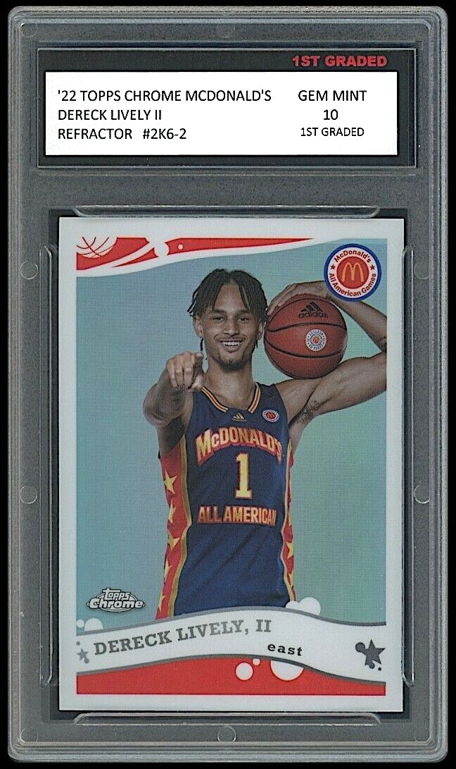 Dereck Lively II 2022 Topps Chrome McDonalds Refractor 1st Graded 10 ...