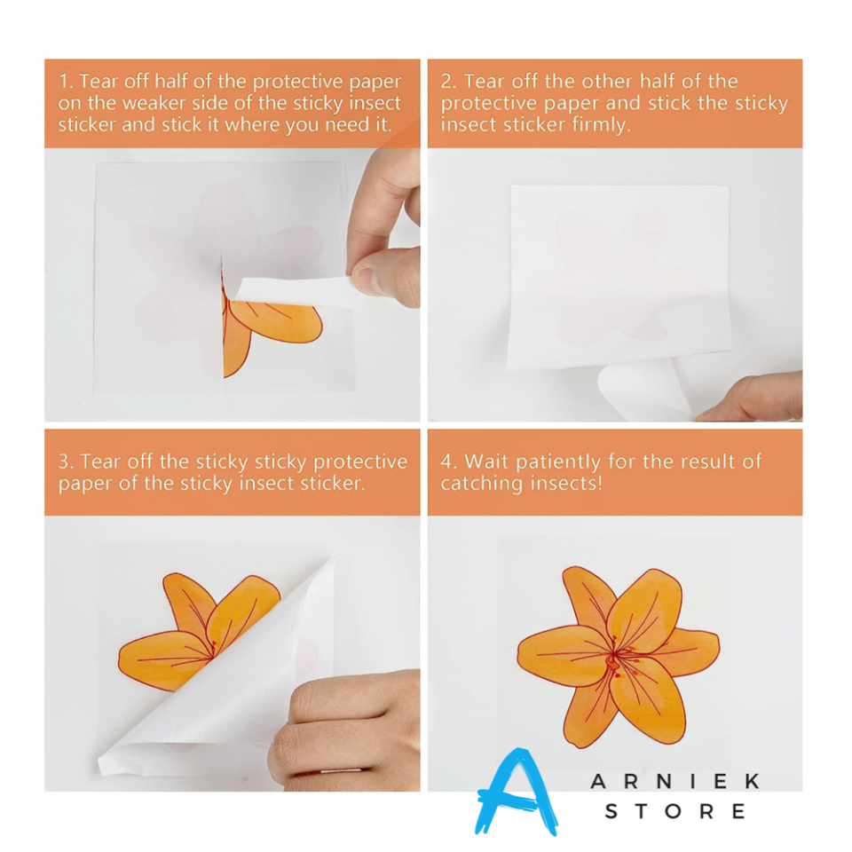 Flower Fly Trap Stickers Window Bug Catcher Insect Killer Sticky Paper ...