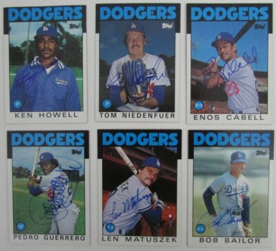 Lot of (6) Autographed 1986 Topps Los Angeles Dodgers Baseball Cards | eBay