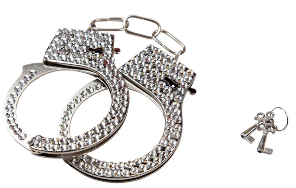 Rhinestone Handcuffs Police Officer Policeman Fancy Dress Accessory ...