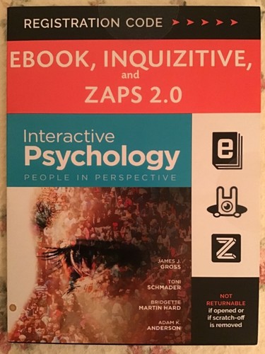 NEW Interactive Psychology Access Code Card to eText, Inquizitive, Zaps ...