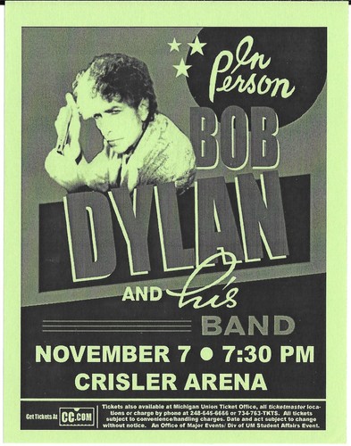 BOB DYLAN Crisler Arena Ann Arbor 2002 Concert ORIGINAL Handbill Flyer ...