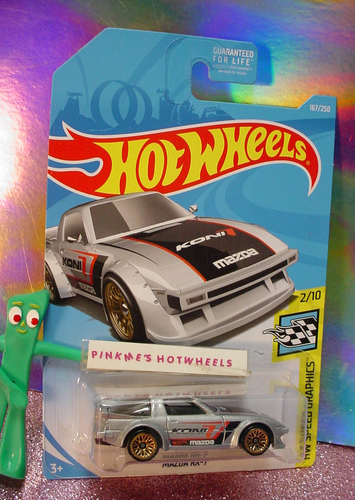 2019 Hot Wheels MAZDA RX-7 #167 US gray;orange bbs; KONI SPEED GRAPHICS ...