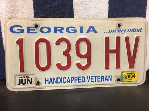 2004 Georgia Handicapped Veteran License Plate | eBay