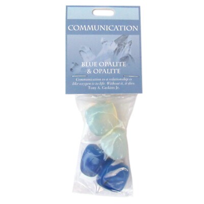 Communication Gemstones (Blue Opalite & Opalite) - Package of 4 Tumbled ...