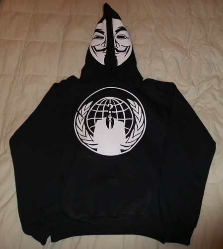 Anonymous Mask w crest hoodie hoody hooded sweatshirt pullover shirt ...