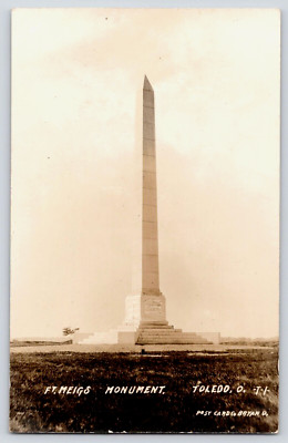 RPPC - Fort Meigs Monument - Near Toledo, OH - AZO Real Photo - Early ...