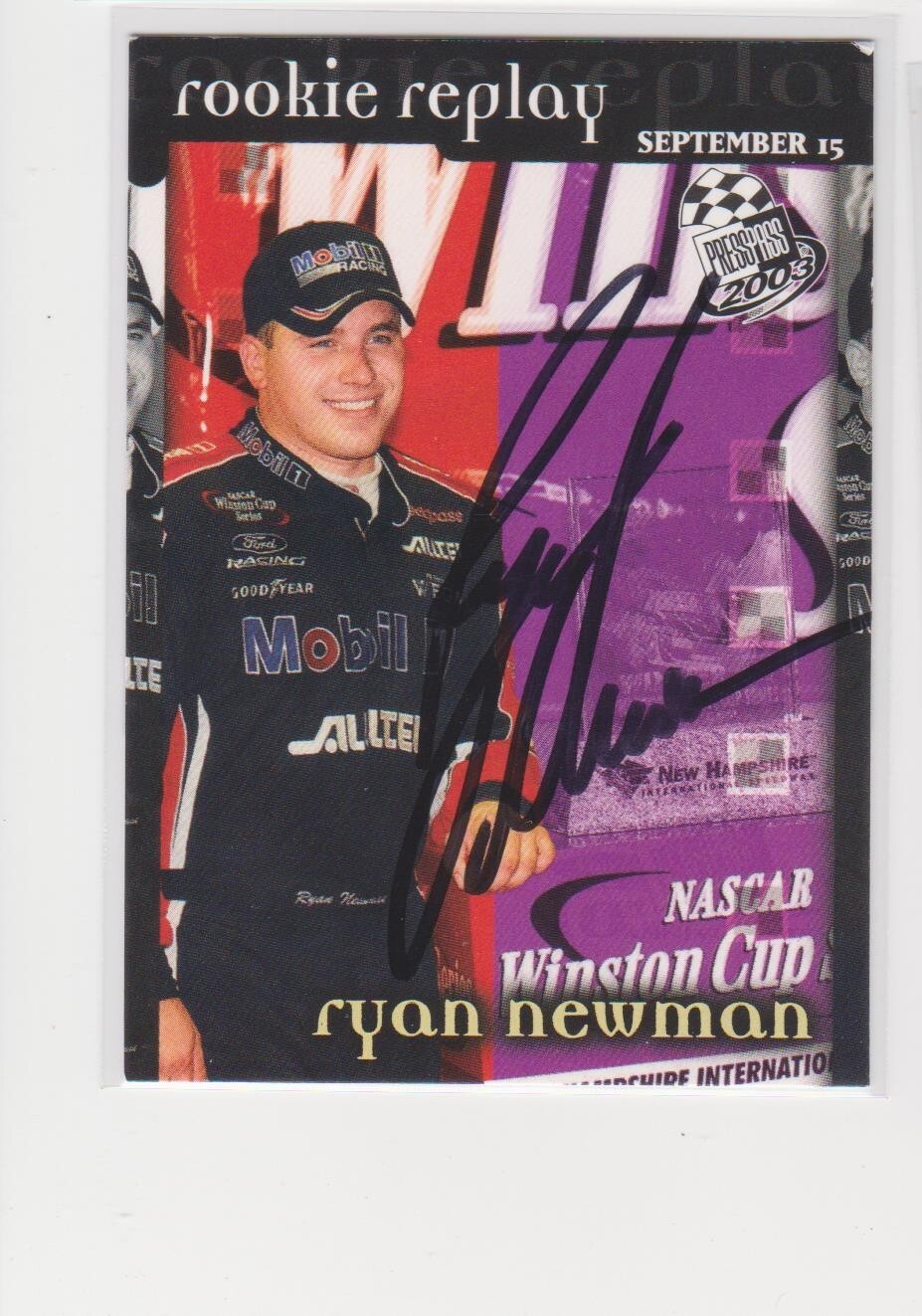 RYAN NEWMAN NASCAR AUTOGRAPHED CARD DINGED CORNERS | eBay