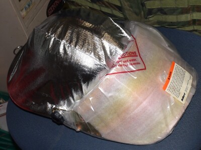 BULLARD AX FYL ALUMINIZED FIREMANS FIRE HELMET HOOD HEAT FACE SHIELD ...