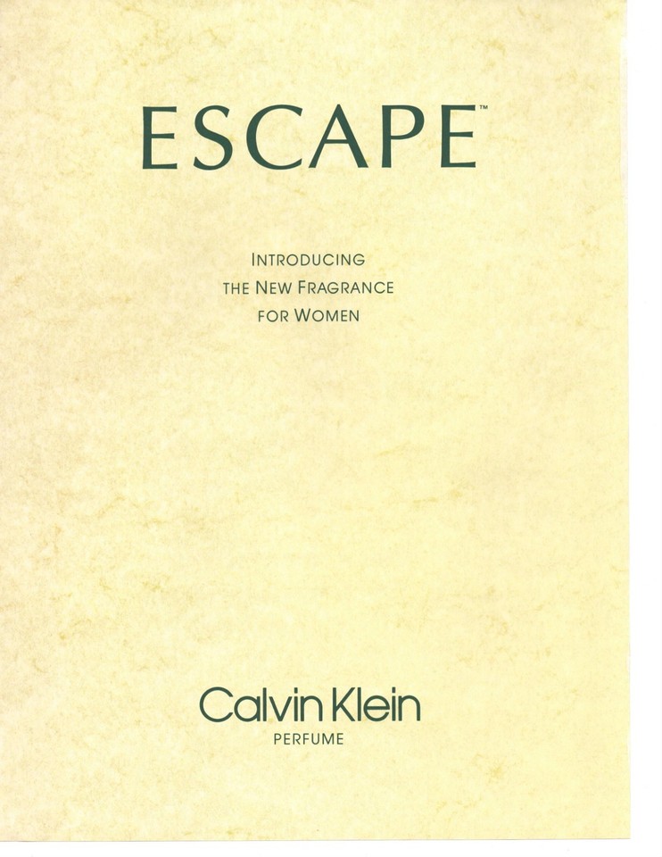 1990s Calvin Klein Escape Perfume Ad, Framable Wall Art 1991 | eBay