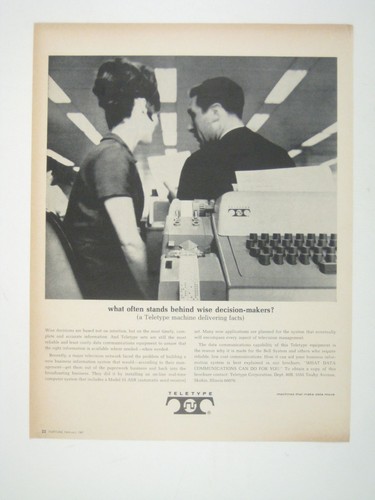 Teletype Machine Print Advertisement Office MCM 1967 Office Fashion | eBay