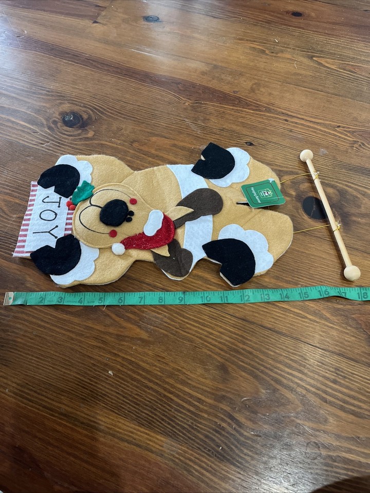 Christmas Joy Reindeer Hanging Upside Down Flag Banner Pennant Decor 14 ...