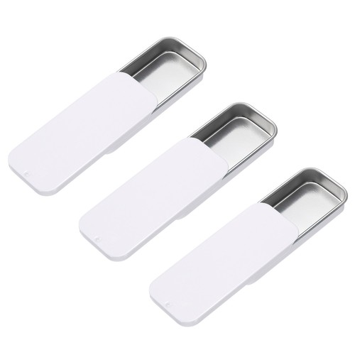 3Pcs Slide Top Tin Containers, 3"x1"x0.4" Mini Metal Empty Tins Box ...