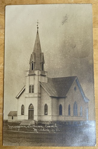 1909 RPPC Norwegian Lutheran Church At Maddock, North Dakota | eBay
