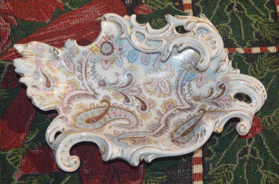 ES Germany RS Prussia PAISLEY roll over scroll edge tray dish no ...
