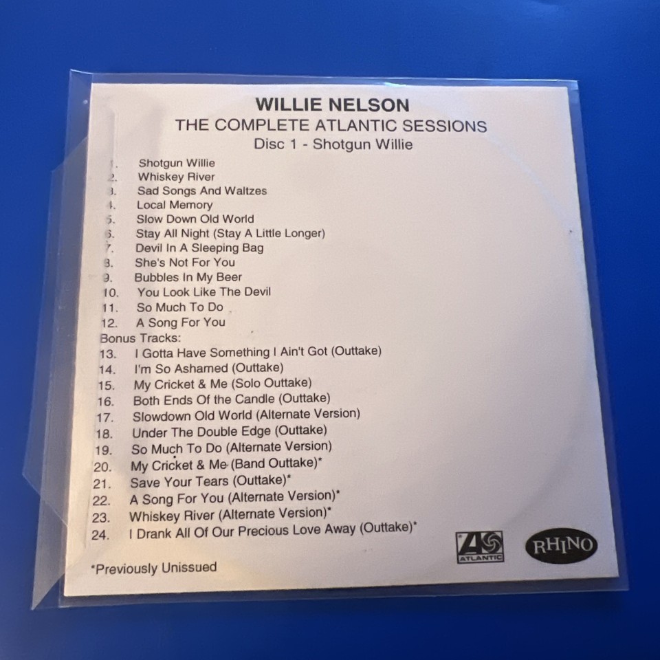 Willie Nelson The Complete Atlantic Sessions 3 Promo Cds Ebay Uk
