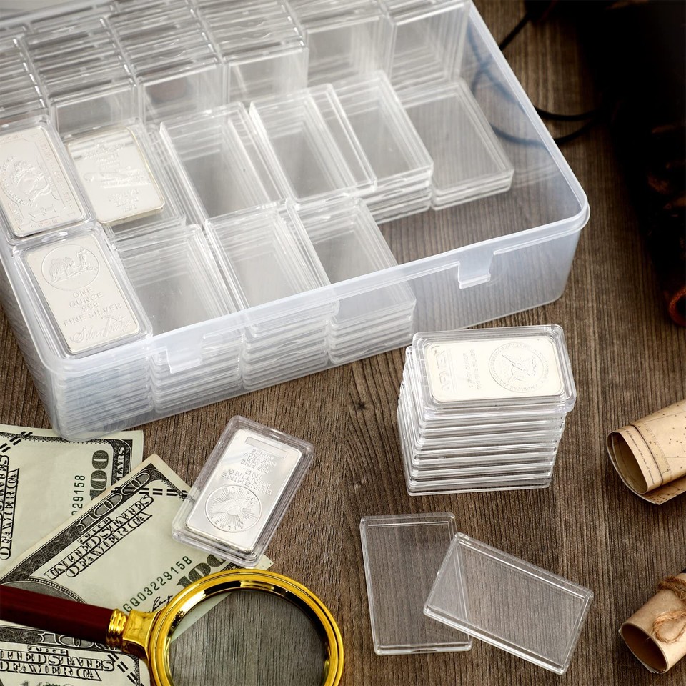 Batiyeer Silver Bar Case Silver Bar Holder Clear 1oz Silver Bar Storage ...