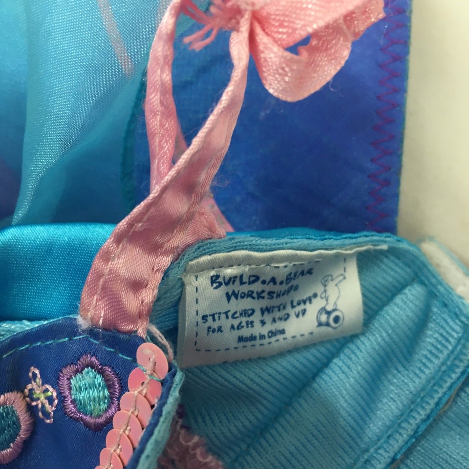 Build A Bear Butterfly Princess Fairy Dress with Wings. Pink, Purple ...