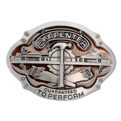 Men's Retro Cowboy Belt Buckle Carpenter Hammer Saw Tools Buckle DIY | eBay