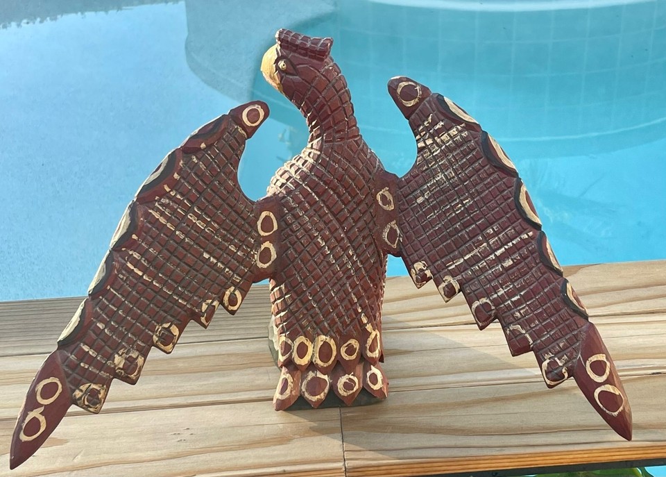 Daniel & Barbara Strawser Folk Art Carved Eagle ~ Signed and dates on ...