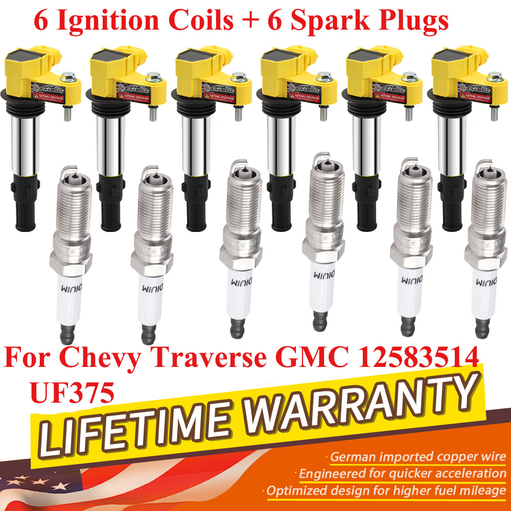 6Pack Ignition Coils &Spark Plugs For 2005-2010 Cadillac STS 3.6L V6 ...
