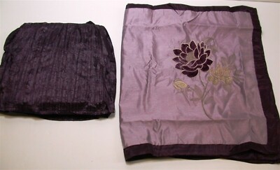 Revman Bed Skirt & Floral Embroidered Pillow Sham ~ Purples ~ King ...