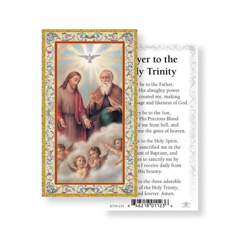 Prayer to the Holy Trinity - gold trim - Paperstock Holy Card 734-133 ...