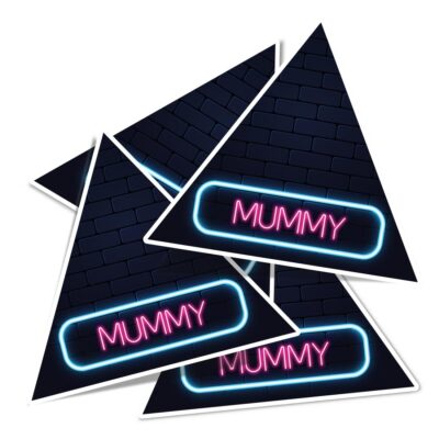4x Triangle Vinyl Stickers Personal Neon Sign Design For Mummy #353648 ...