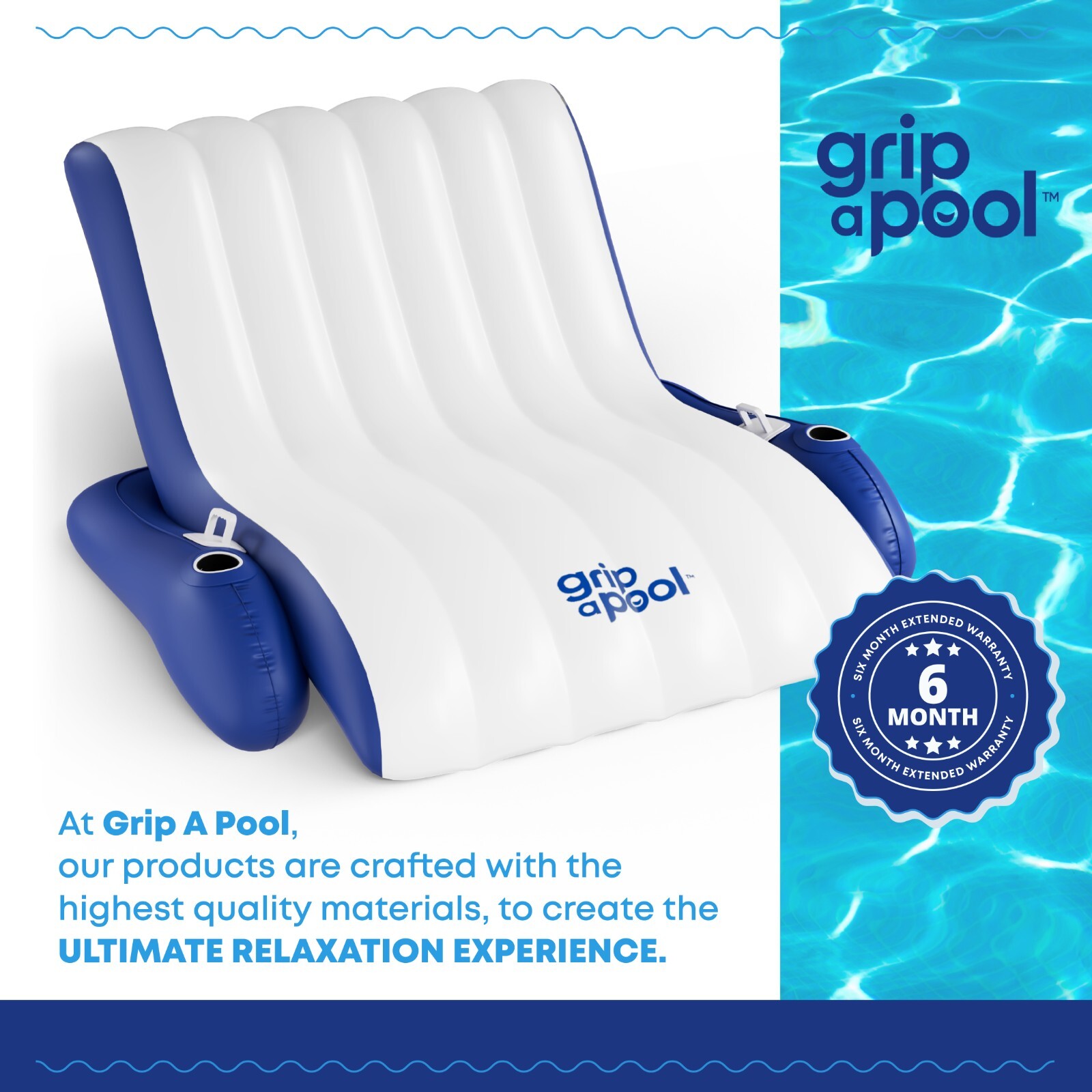 Pool Recliner Float Lounger For Adults Heavy Duty Lake Beach Floating ...