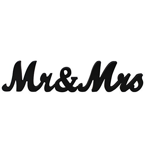 Vintage Mr & Mrs Black Wooden Letters Wedding Stand Sign Stand Figures ...