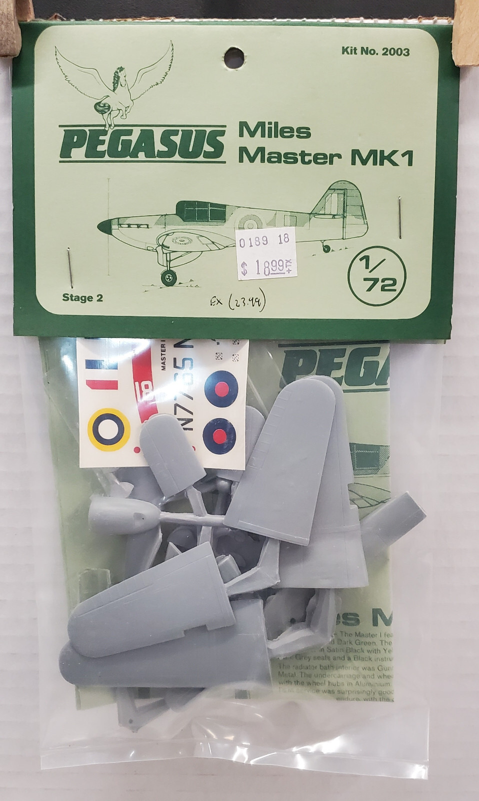 Pegasus Miles Master MK1 Model Aircraft Kit 1:72 Scale Kit 2003 War ...
