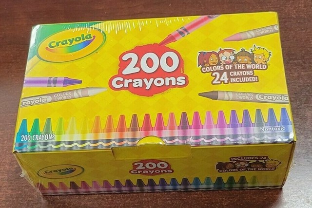 Crayola 200 Crayons Includes 24 Colors of The World Crayons Nontoxic ...