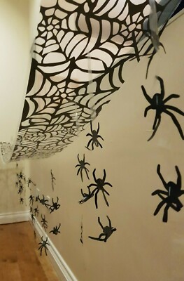 3M HANGING SPIDERS SPIDER CEILING HANG WALL WEB BATS HALLOWEEN ...