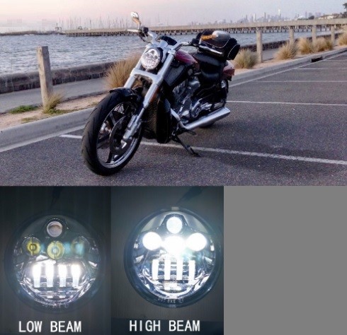 LED Headlight For Harley Davidson VRSCA V-Rod VRod .. DOT Approved ...