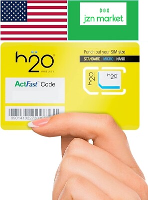 H2O Wireless SIM Card 3 in 1 Standard / Micro/ Nano Sizes Select Your ...