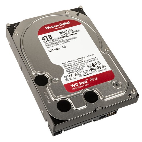 WD Red Plus WD40EFPX Hard drive 4 TB internal 3.5" SATA 6Gb/s 5400 rpm ...