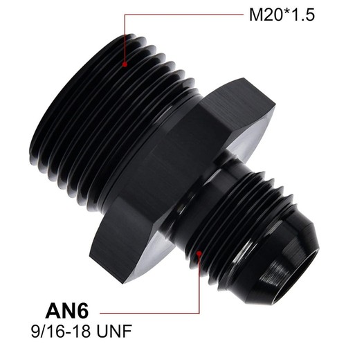 2PCS 6 AN Male Flare to M20 x 1.5mm Male Metric Fitting Adapter ...