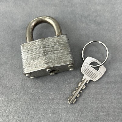Vintage Master Lock with Key Galvanized Steel Excellent | eBay