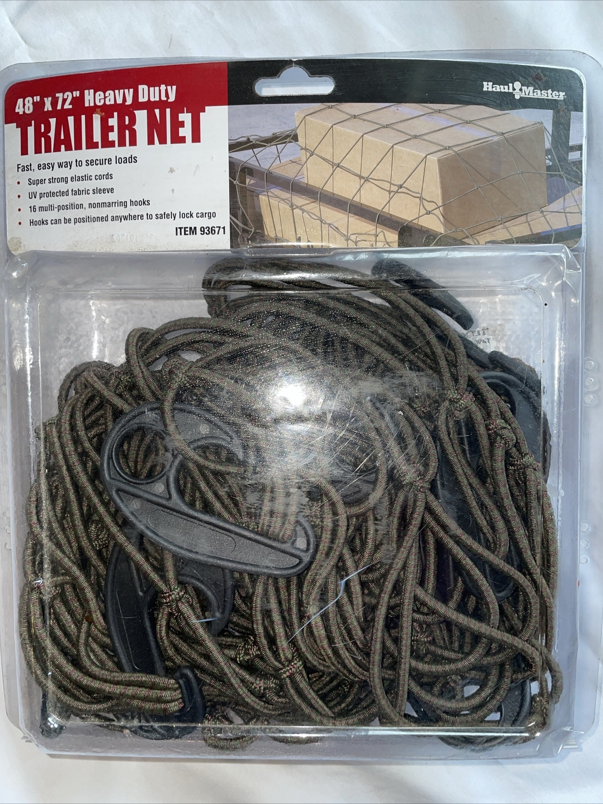 Heavy Duty Trailer Net. 48"x72" Haul Master. 16 multi position hooks ...