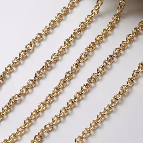 3.3 feet O link Chain,Oval Shape Chain,14K Gold Plated Brass Craft Bulk ...