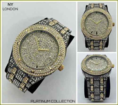 Men’s CLASSY ELEGANT HIP HOP RAPPER Gunmetal Gold LUXURY Designer ...