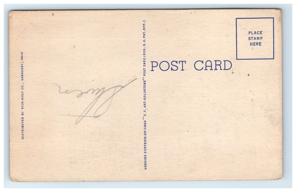 Postcard Strobel Field Sandusky High School Stadium Sandusky Ohio Linen ...