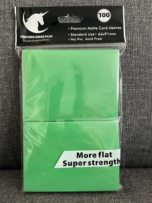 100 Premium Card Sleeves, Light Green, Matte Card Sleeves, Standard TCG ...