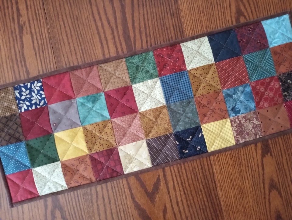 Handmade Patchwork Quilted Fall Table Runner Autumn Table Runner 10.5 x ...