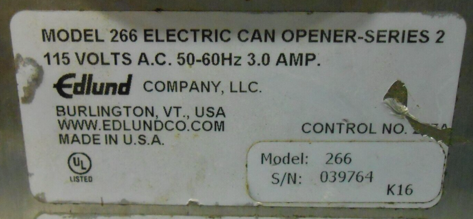 Edlund Model 266 Electric Can Opener Single Speed | eBay