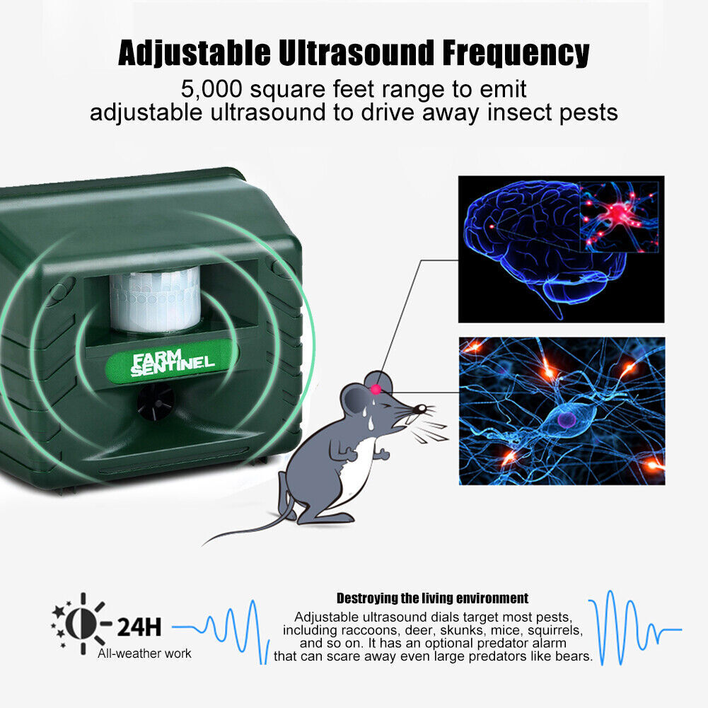 2/4x Ultrasonic Pest & Animal Repeller Motion Sensor Rat Possum ...