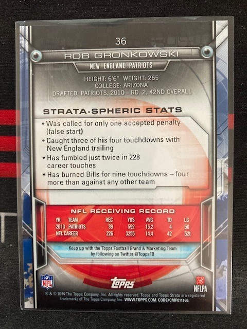 2014 Topps Strata New England Patriots #36 Rob Gronkowski | eBay